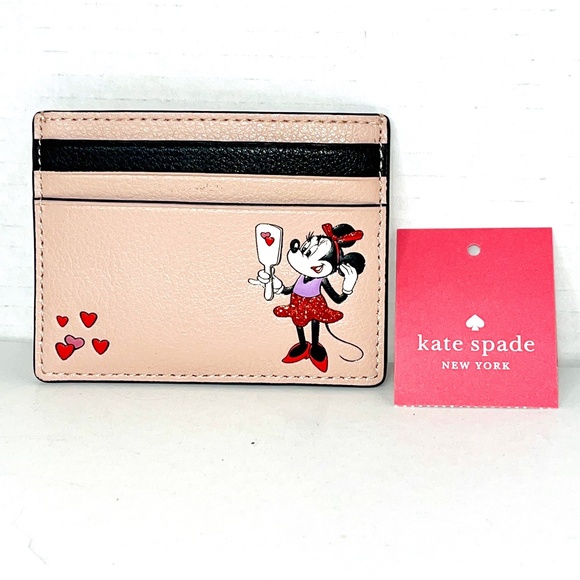 kate spade | Bags | New Kate Spade Pale Vellum Minnie Mouse Card Holder ...